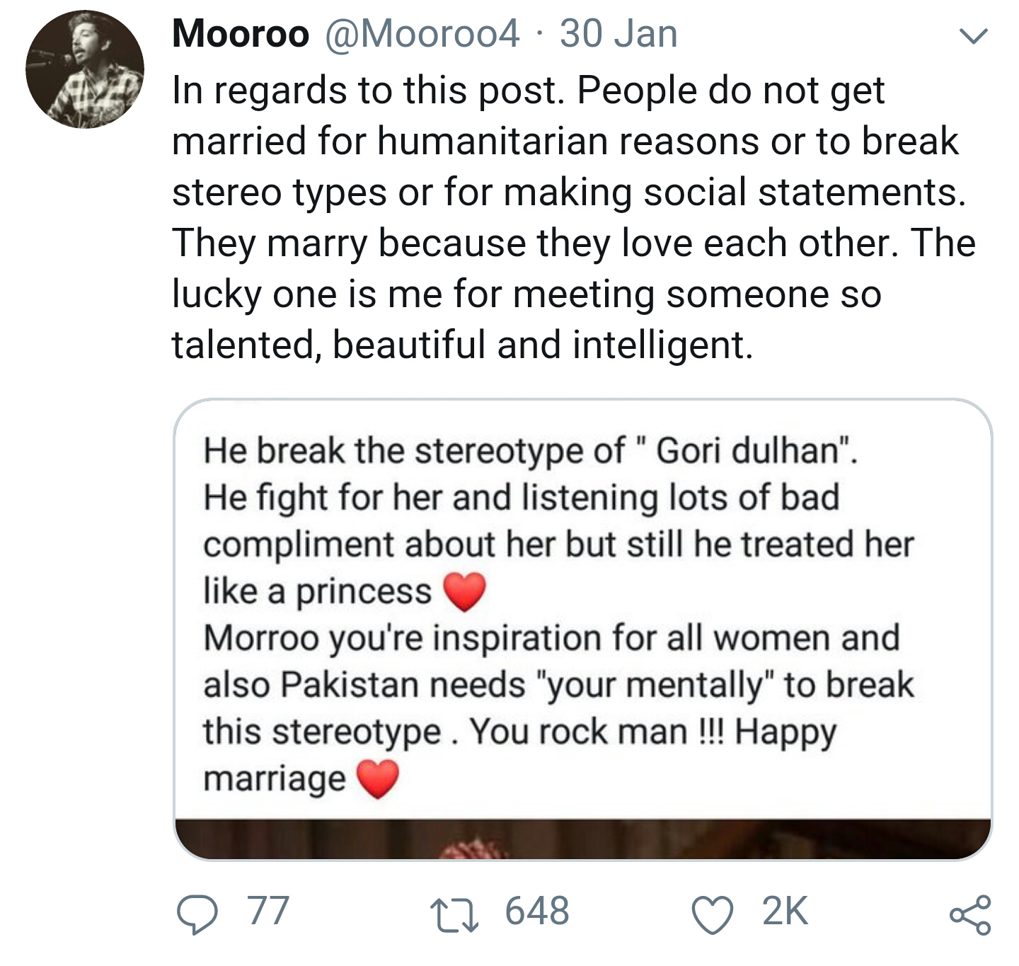 Mooroo Says That He Married For Love, Not To Break Stereotypes ...