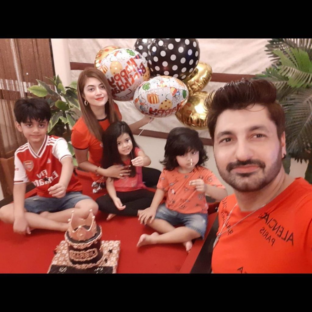 Actor Syed Jibran Celebrated his Birthday with wife and Kids | Reviewit.pk