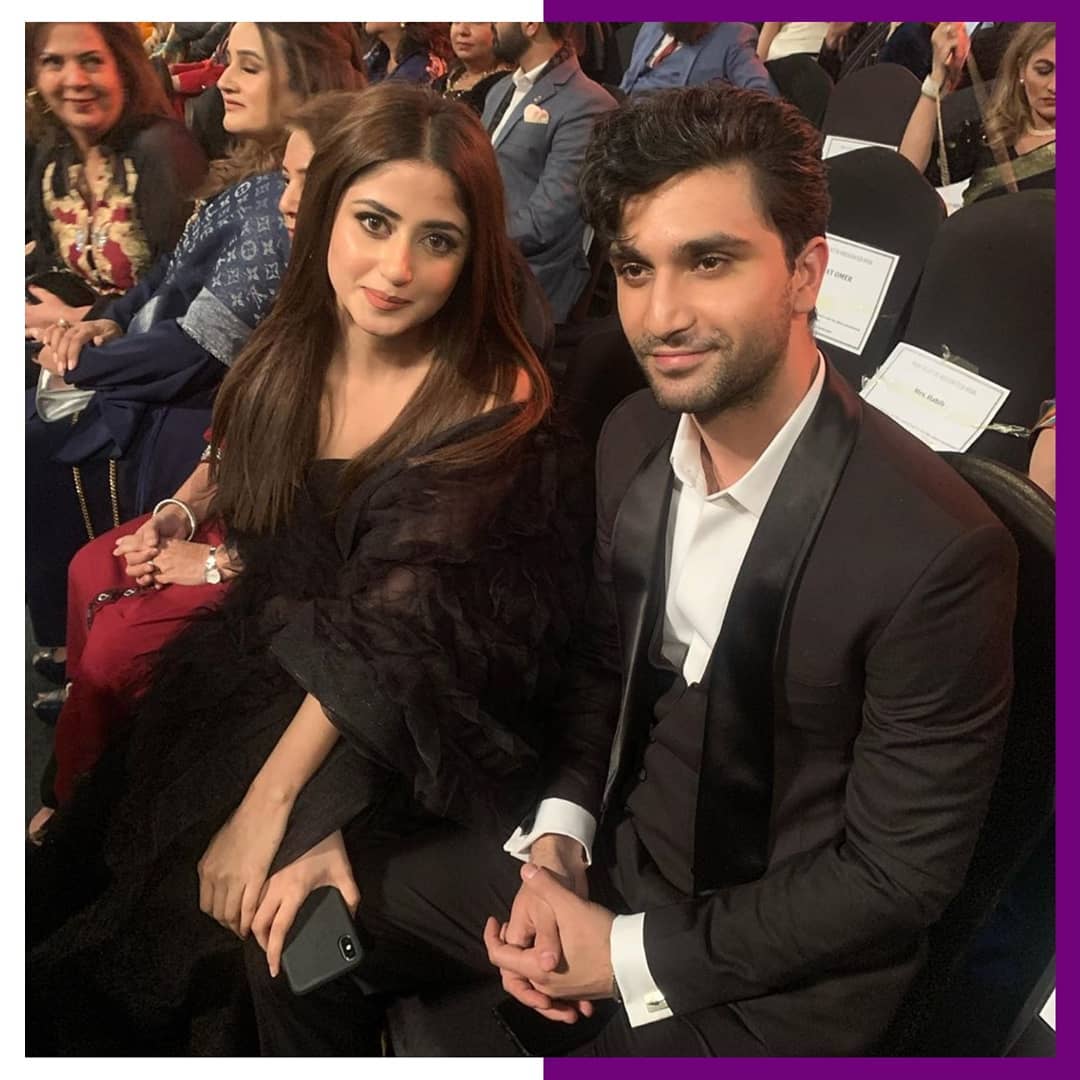 Beautiful Couple Ahad Raza Mir And Sajal Aly At Hum Style Awards 2020