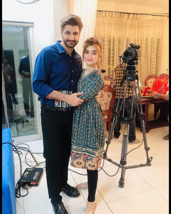 Syed Jibran with Wife Afifa from Sets of Their Upcoming Drama | Reviewit.pk
