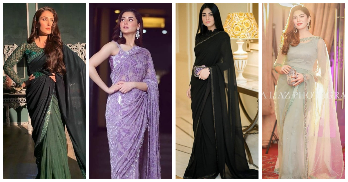 10 Types of Beautiful Sarees Worn By Pakistani Celebrities | Reviewit.pk