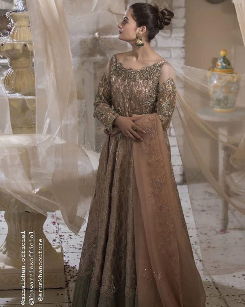 Minal Khan Latest Beautiful Bridal Dresses Photo Shoot | Reviewit.pk