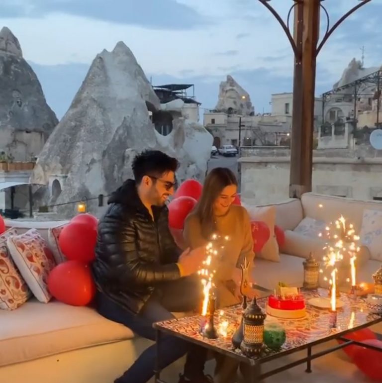 Aiman Khan 22nd Birthday with Muneeb Butt in Turkey | Reviewit.pk