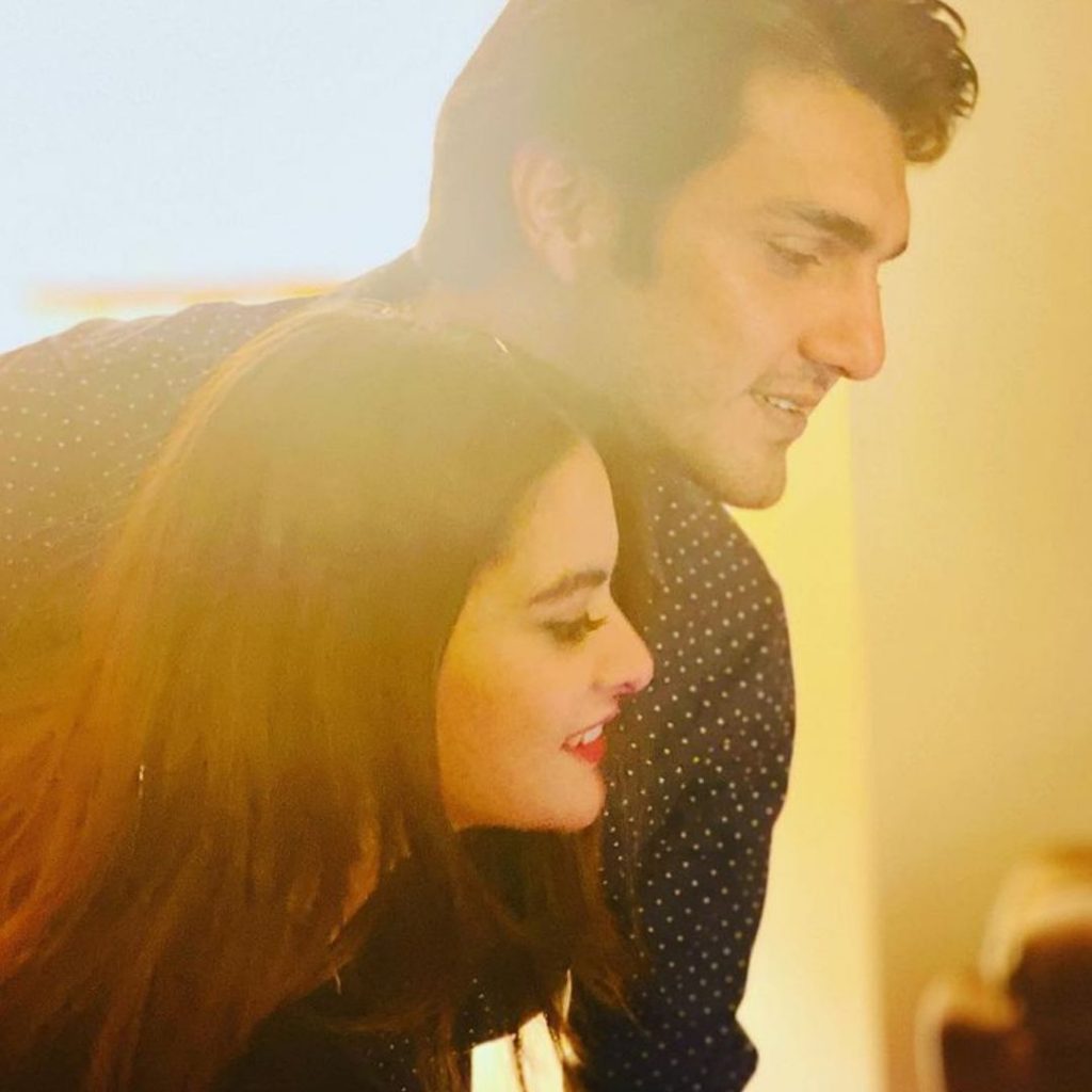 Minal Khan with her Baeu Ahsan Mohsin Akram | Reviewit.pk