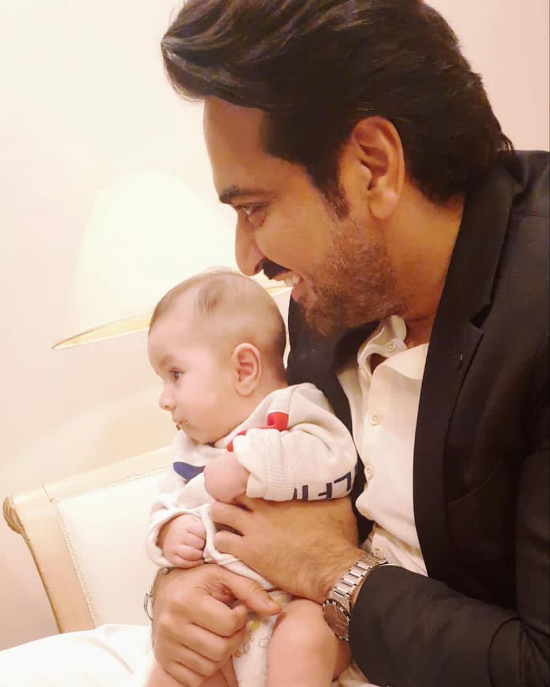 Humayun Saeed Shares Adorable Pictures With Mustafa Hamza Abbasi ...