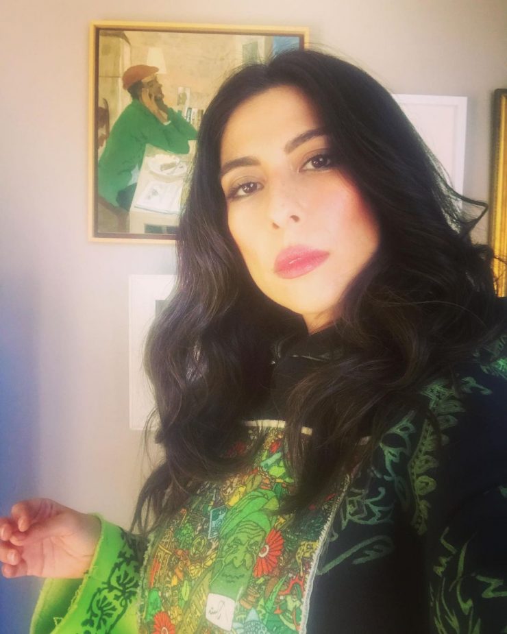 Beautiful Pictures of Meesha Shafi in Color Collage Dresses | Reviewit.pk