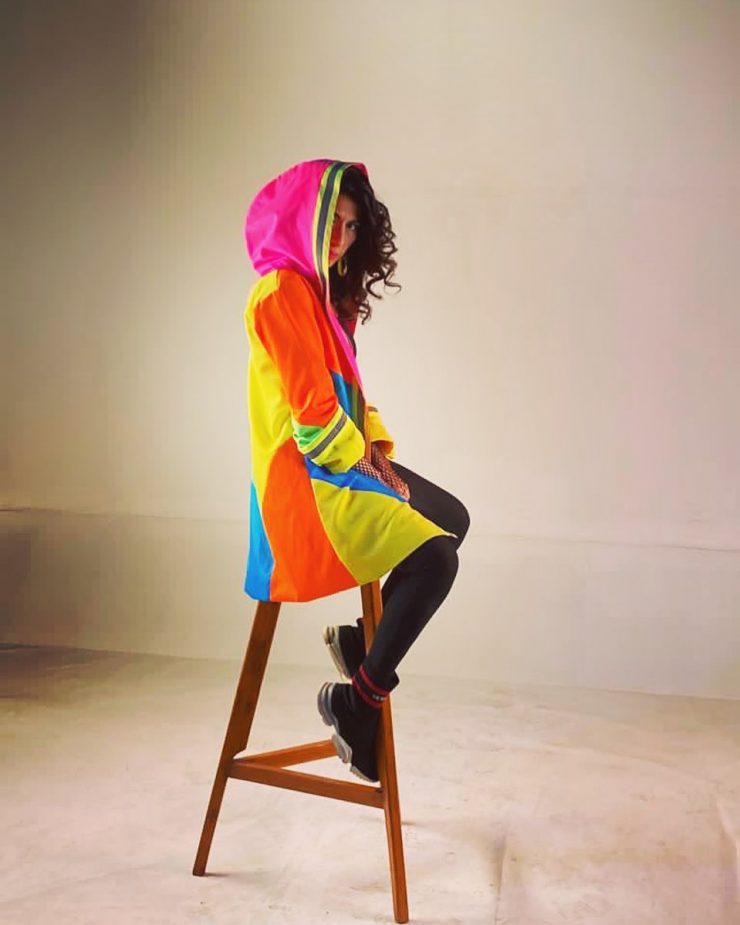 Beautiful Pictures of Meesha Shafi in Color Collage Dresses | Reviewit.pk