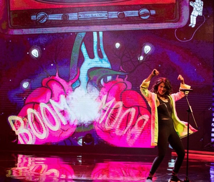 Beautiful Pictures of Meesha Shafi in Color Collage Dresses | Reviewit.pk