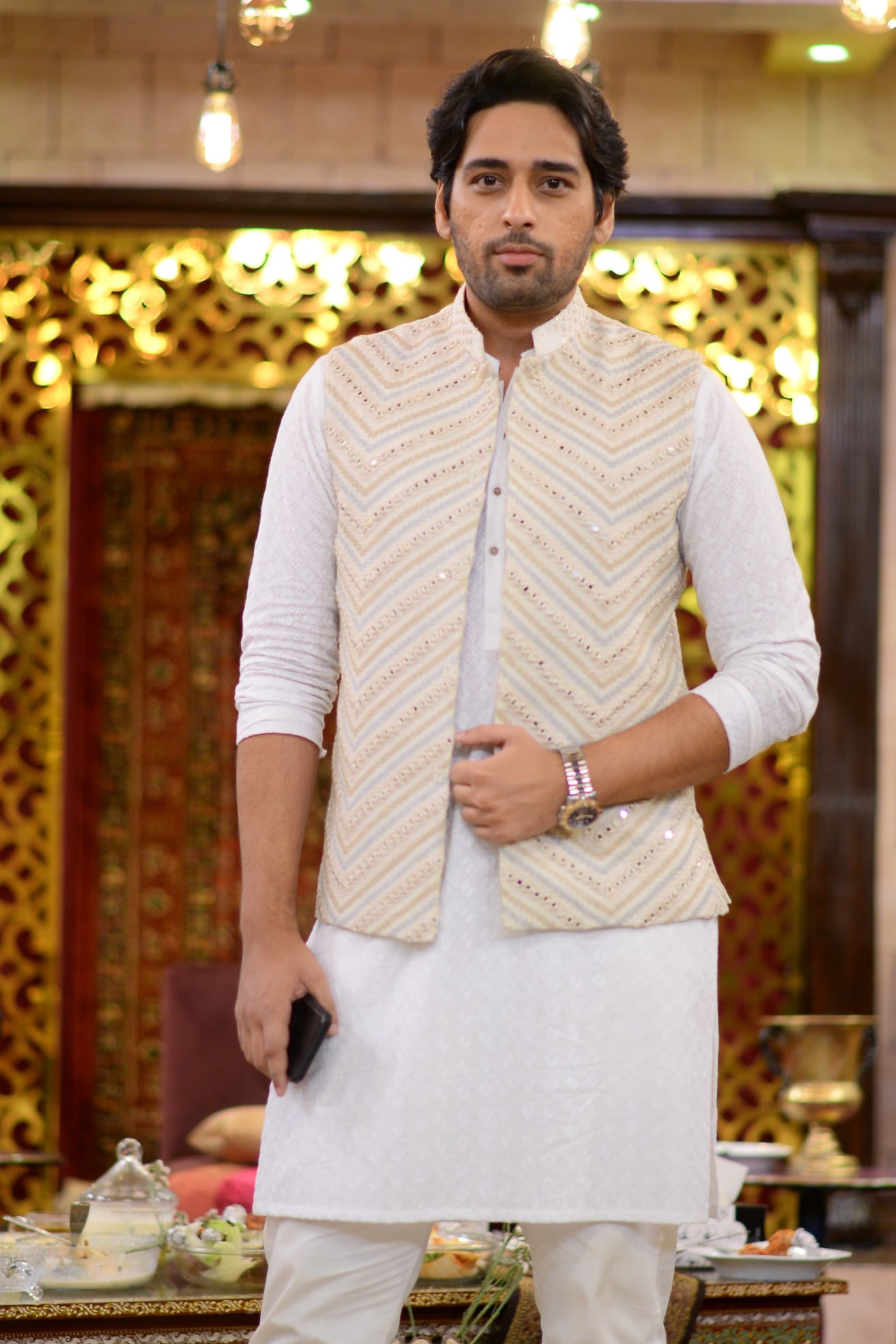 Salman Saeed With His Wife Aleena At The Set Of Shan-e-Suhoor | Reviewit.pk