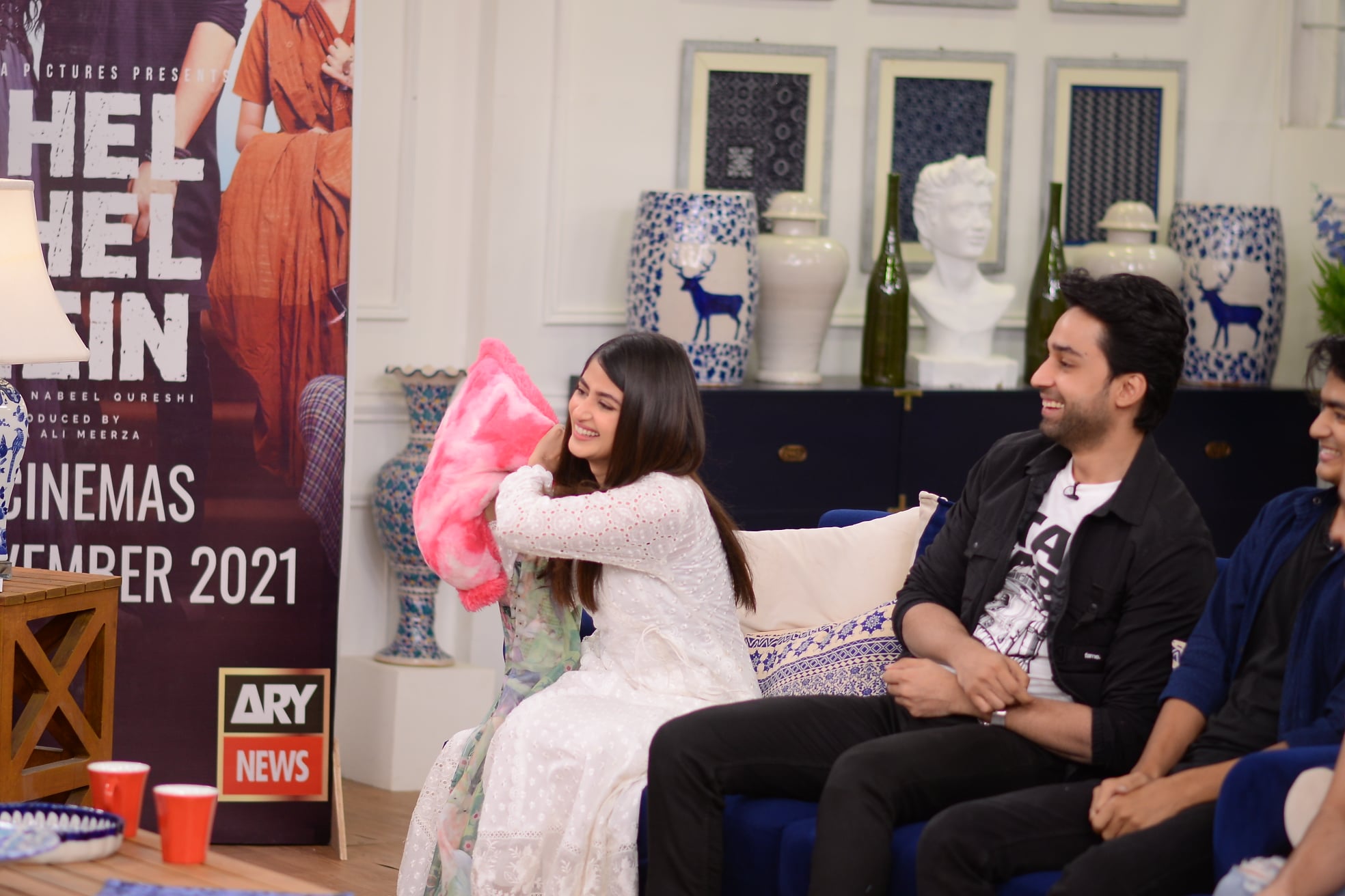 "Khel Khel Main" Movie Cast At The Set Of GMP | Reviewit.pk