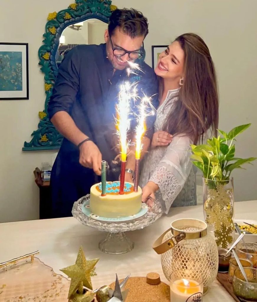 Zara Noor Abbas Celebrates Husband Asad Siddiqui's Birthday | Reviewit.pk