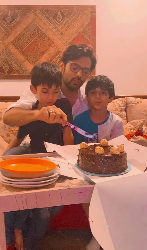 Zahid Ahmed Celebrates Birthday with Sons | Reviewit.pk