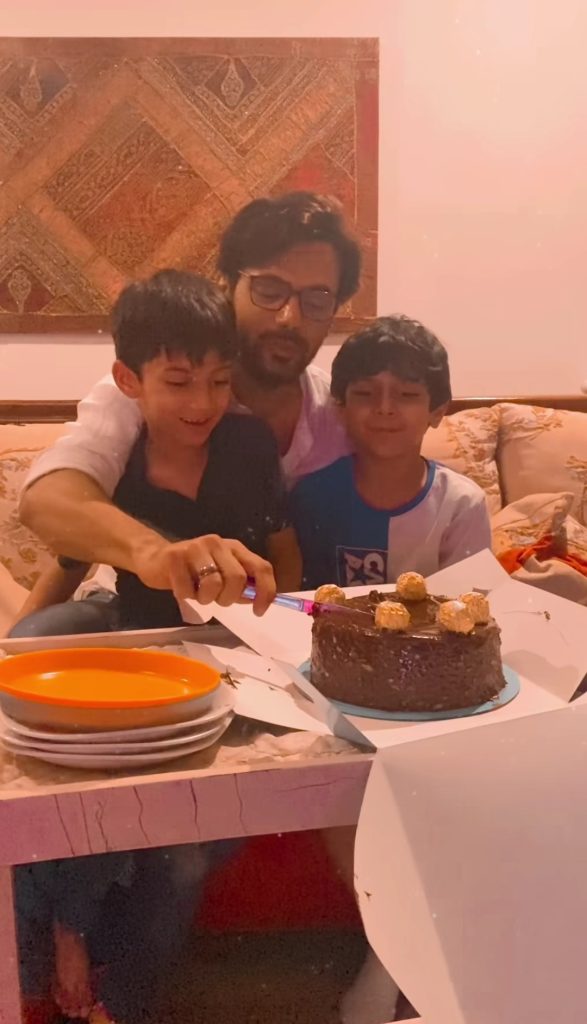 Zahid Ahmed Celebrates Birthday with Sons | Reviewit.pk