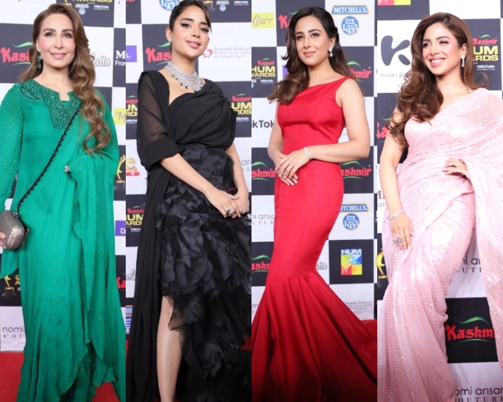 Pakistani Celebrities Pictures From 8th Hum Awards Red Carpet | Reviewit.pk