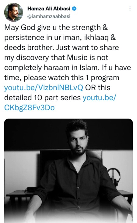 Hamza Ali Abbasi Faces Public Backlash on Statement About Music ...