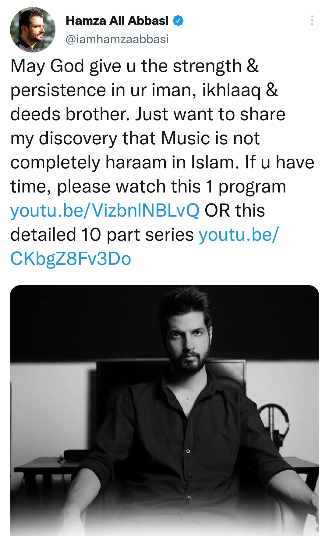 Hamza Ali Abbasi Faces Public Backlash on Statement About Music | Reviewit.pk