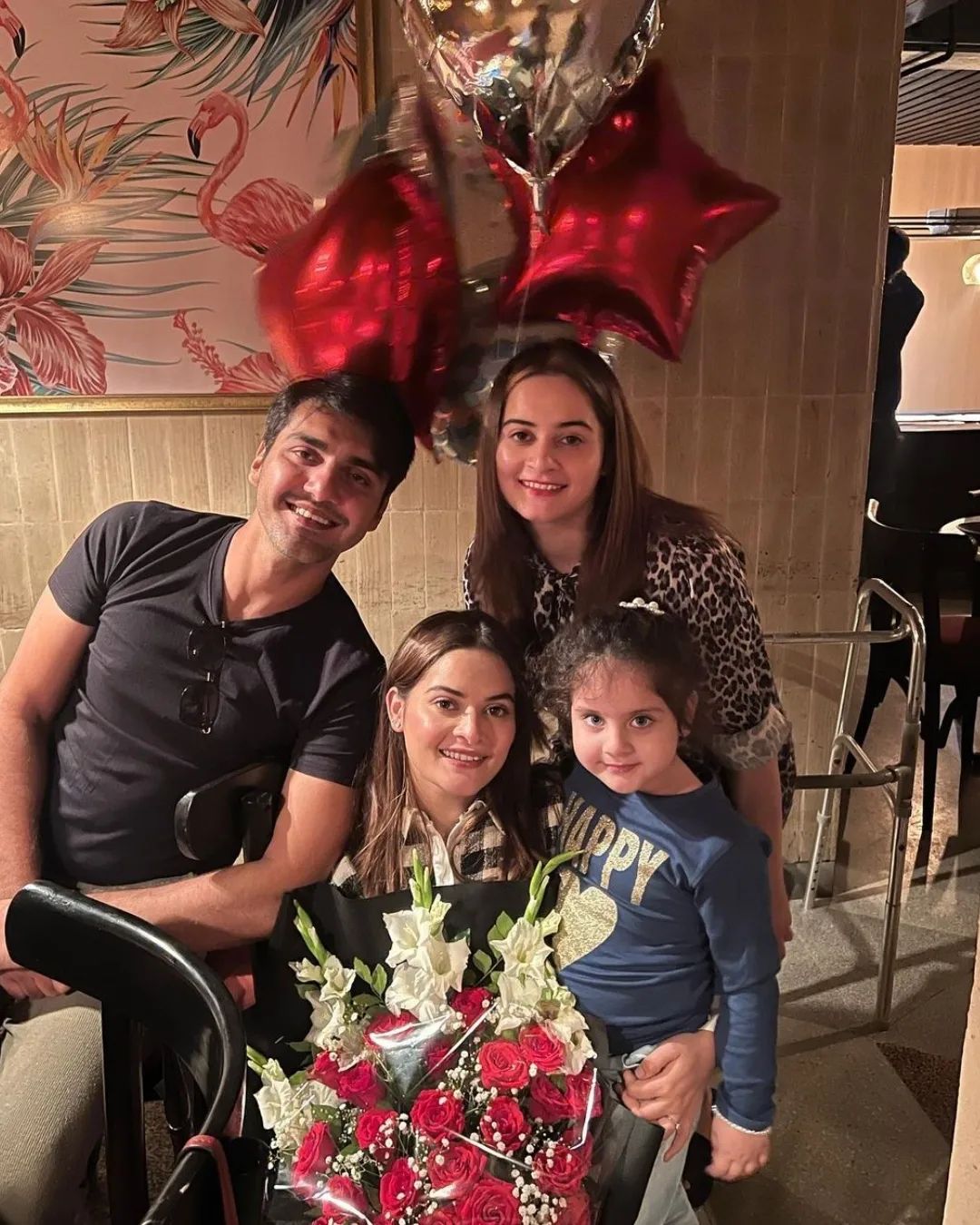 Aiman Khan And Minal Khan Celebrate Birthday With Their Family ...
