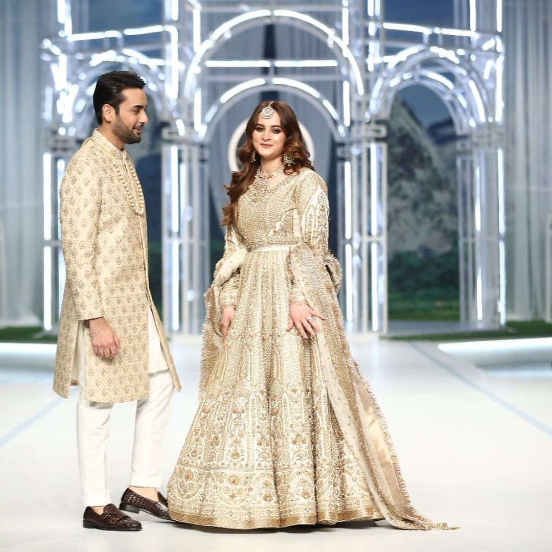 Aiman Khan and Affan Waheed Walked the Ramp for Maha Wajahat - Pictures ...