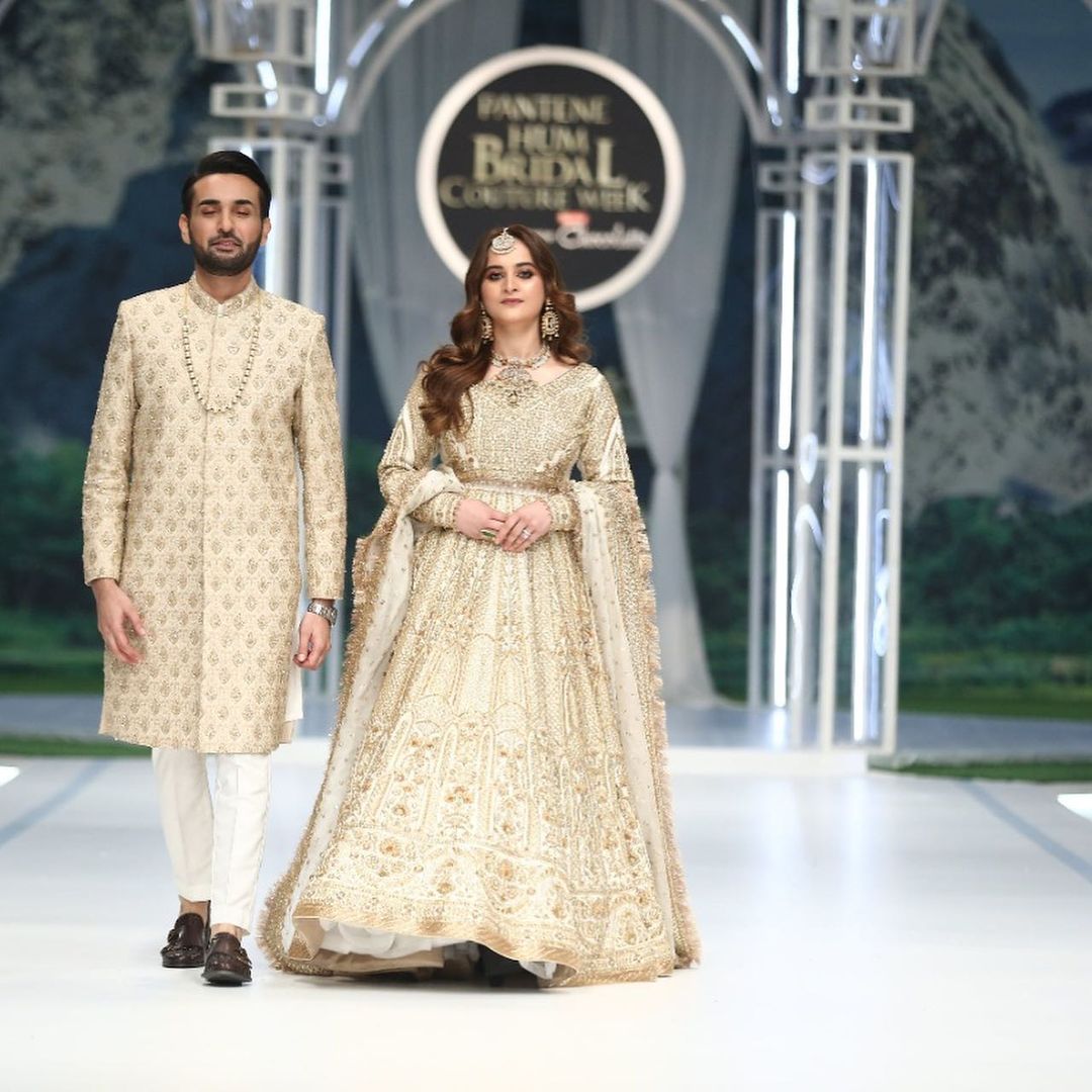 Aiman Khan and Affan Waheed Walked the Ramp for Maha Wajahat - Pictures ...