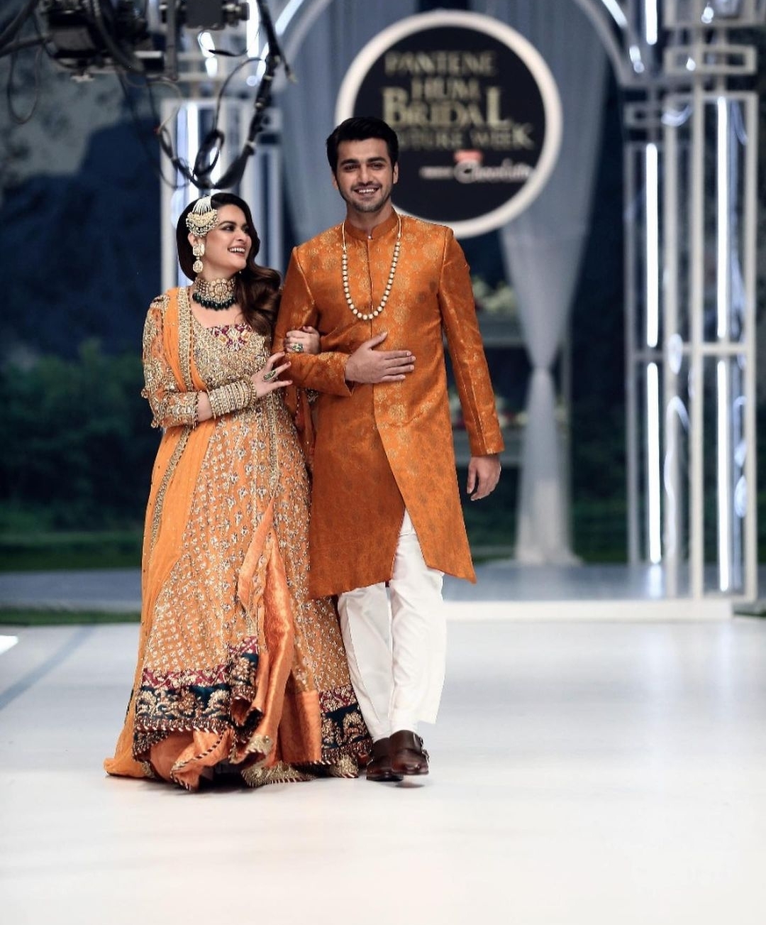 Minal Khan & Ahsan Mohsin Ikram Walked The Ramp For Haris Shakeel | Reviewit.pk