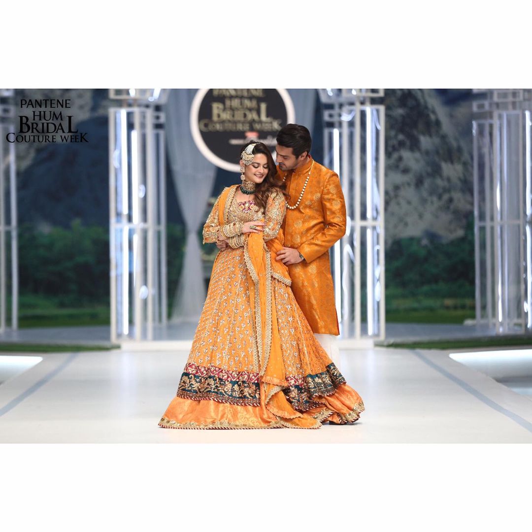 Minal Khan & Ahsan Mohsin Ikram Walked The Ramp For Haris Shakeel ...
