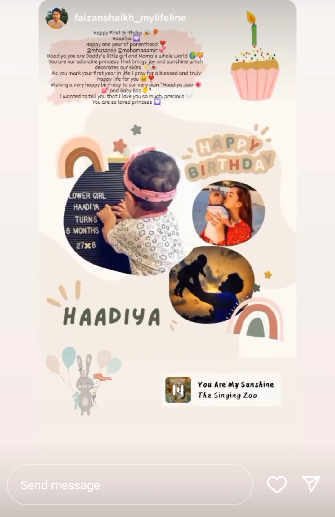 Faizan Sheikh and Maham Aamir's Daughter Haadiya Turns 1 | Reviewit.pk