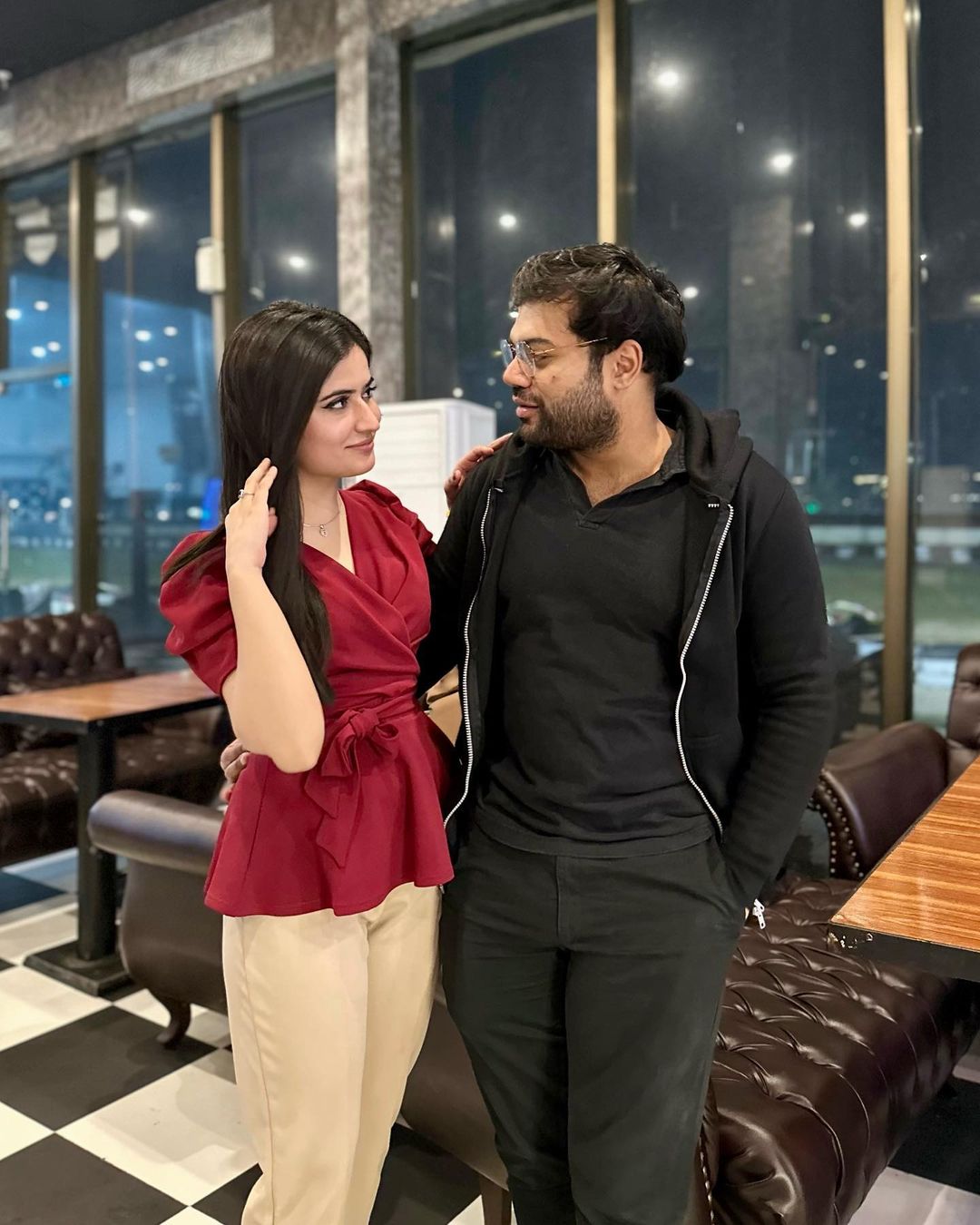 Youtuber Saad Aka Ducky Bhai With Wife Aroob Jatoi At Friends Wedding