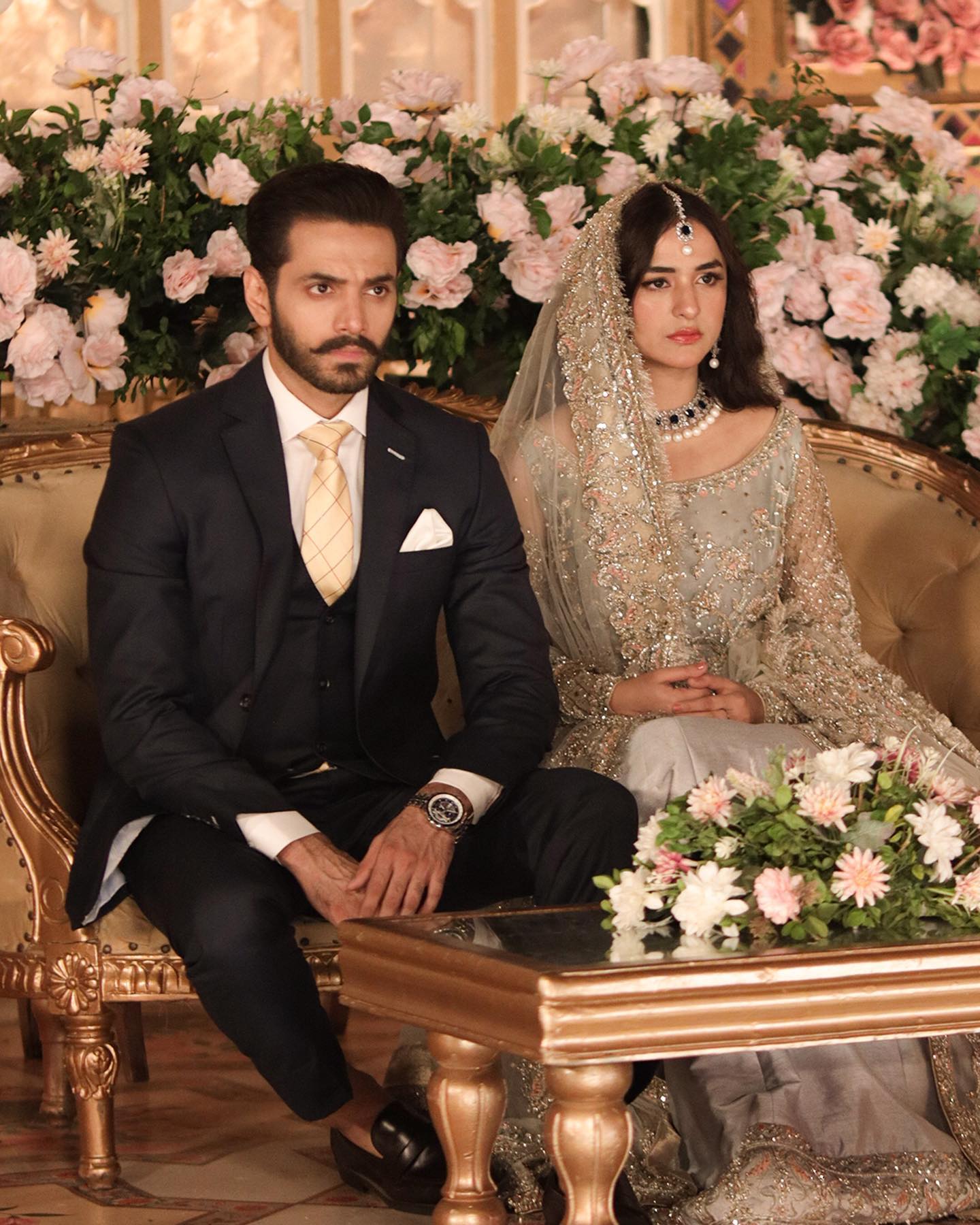 Wahaj & Yumna Walima Look From Tere Bin | Reviewit.pk