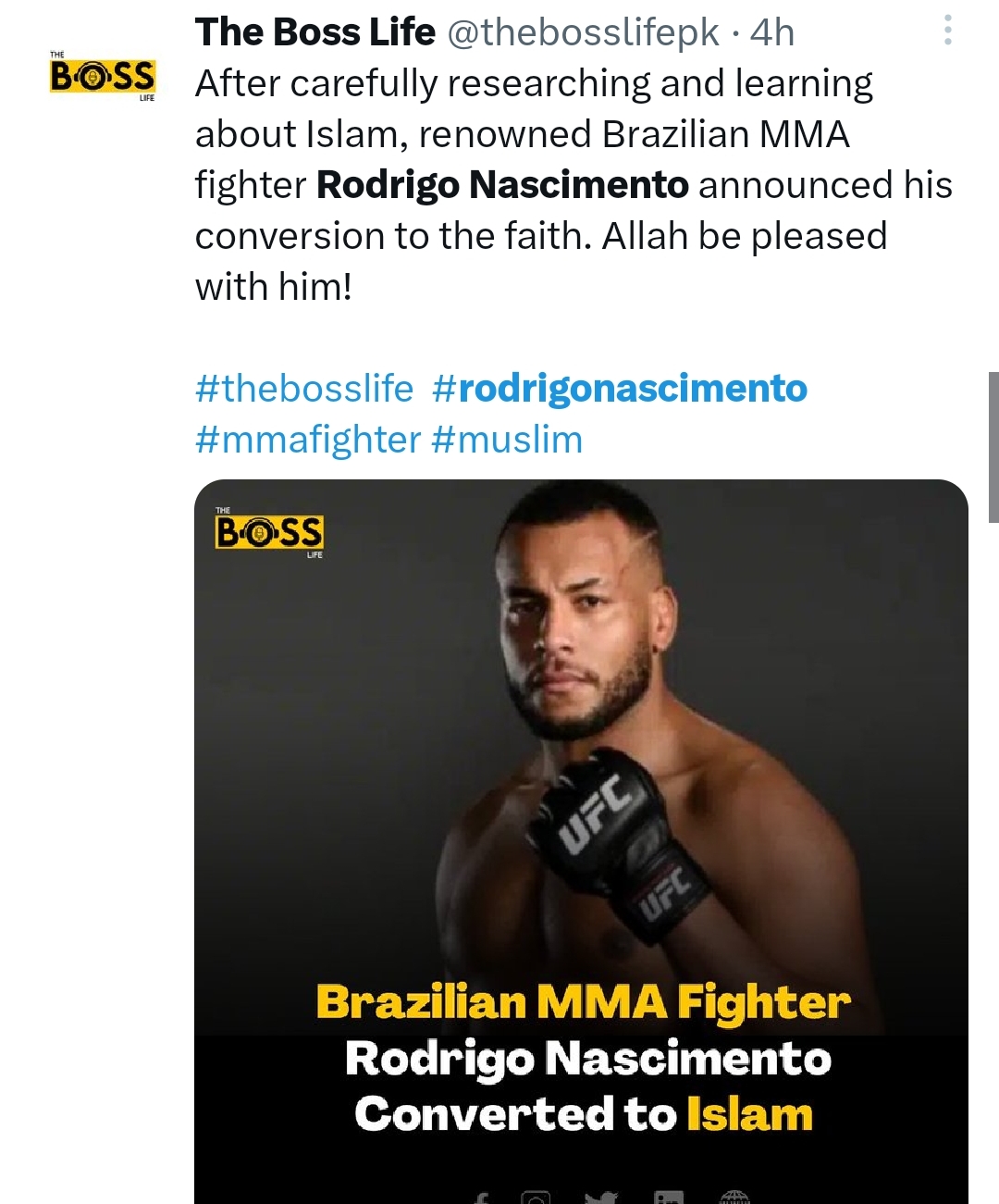 Famous Brazilian MMA Fighter Embraces Islam | Reviewit.pk
