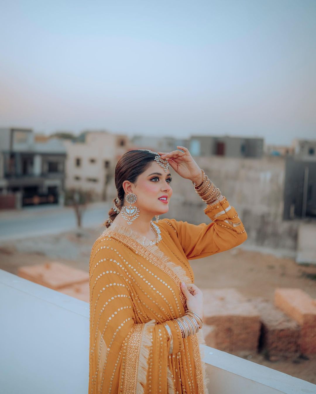 Kanwal Aftab Twins With Baby Aizal In Yellow | Reviewit.pk