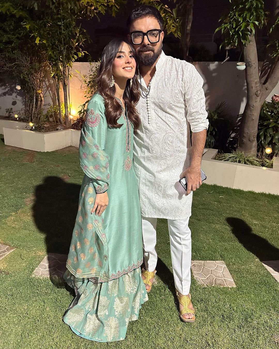 Iqra Aziz And Yasir Hussain With Son Kabir At A Wedding In Lahore | Reviewit.pk