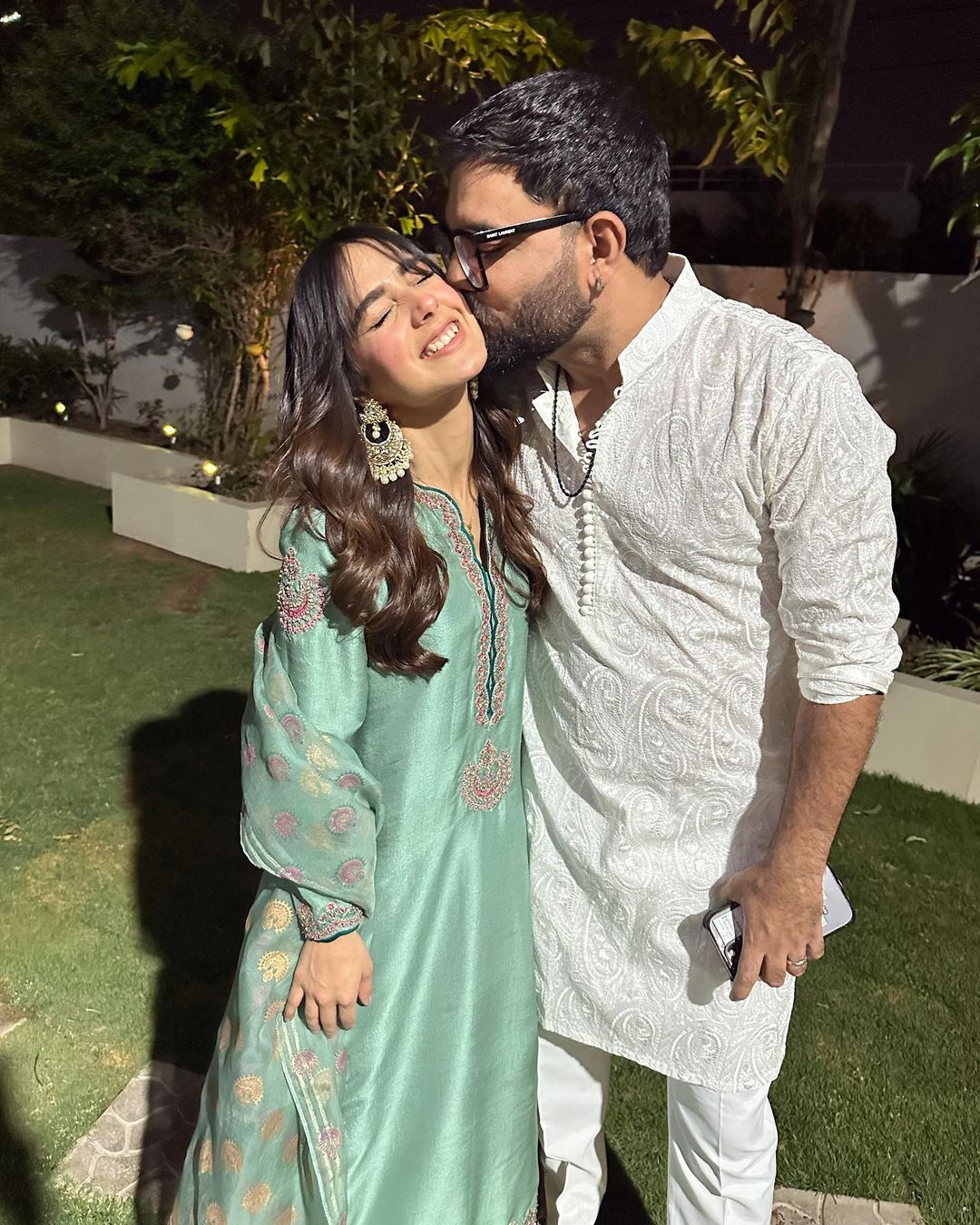 Iqra Aziz And Yasir Hussain With Son Kabir At A Wedding In Lahore | Reviewit.pk