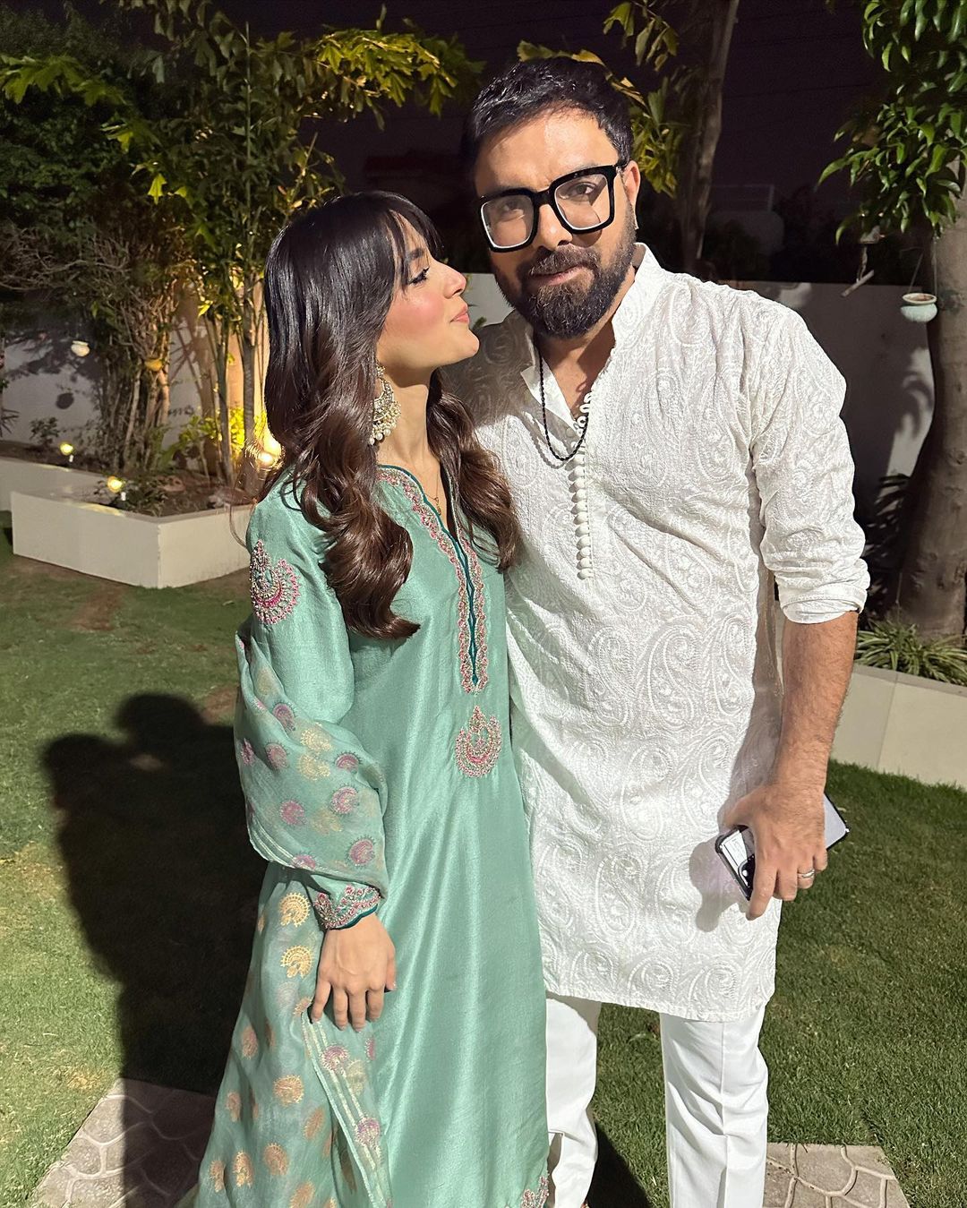 Iqra Aziz And Yasir Hussain With Son Kabir At A Wedding In Lahore | Reviewit.pk