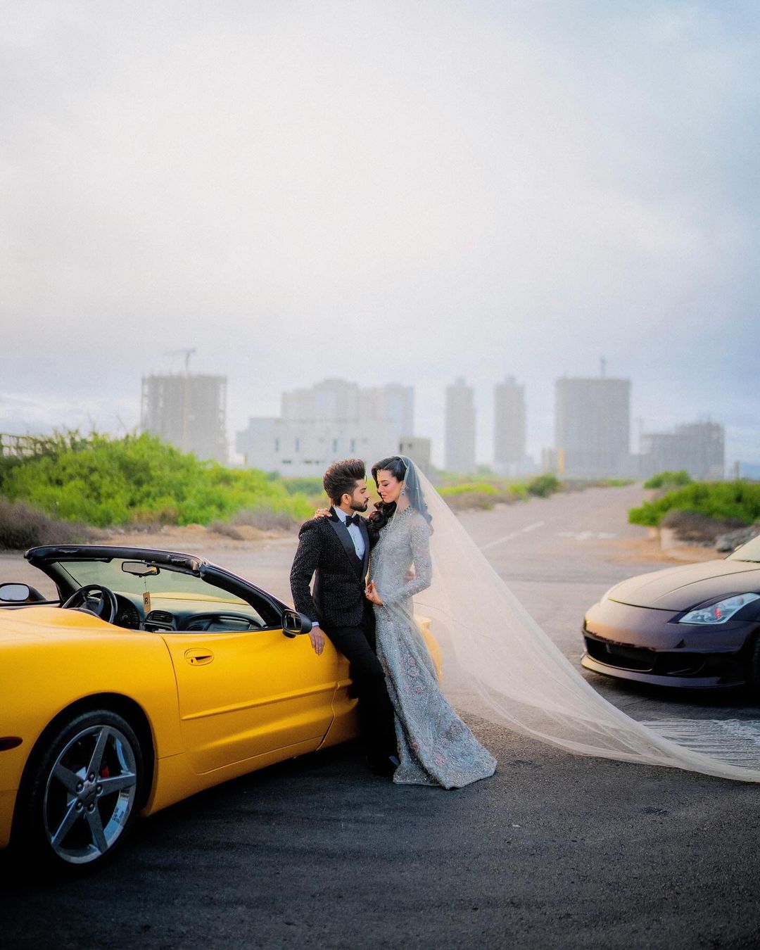 Zarnab Fatima-Laraib Khalid Sports Car Themed Walima Shoot | Reviewit.pk