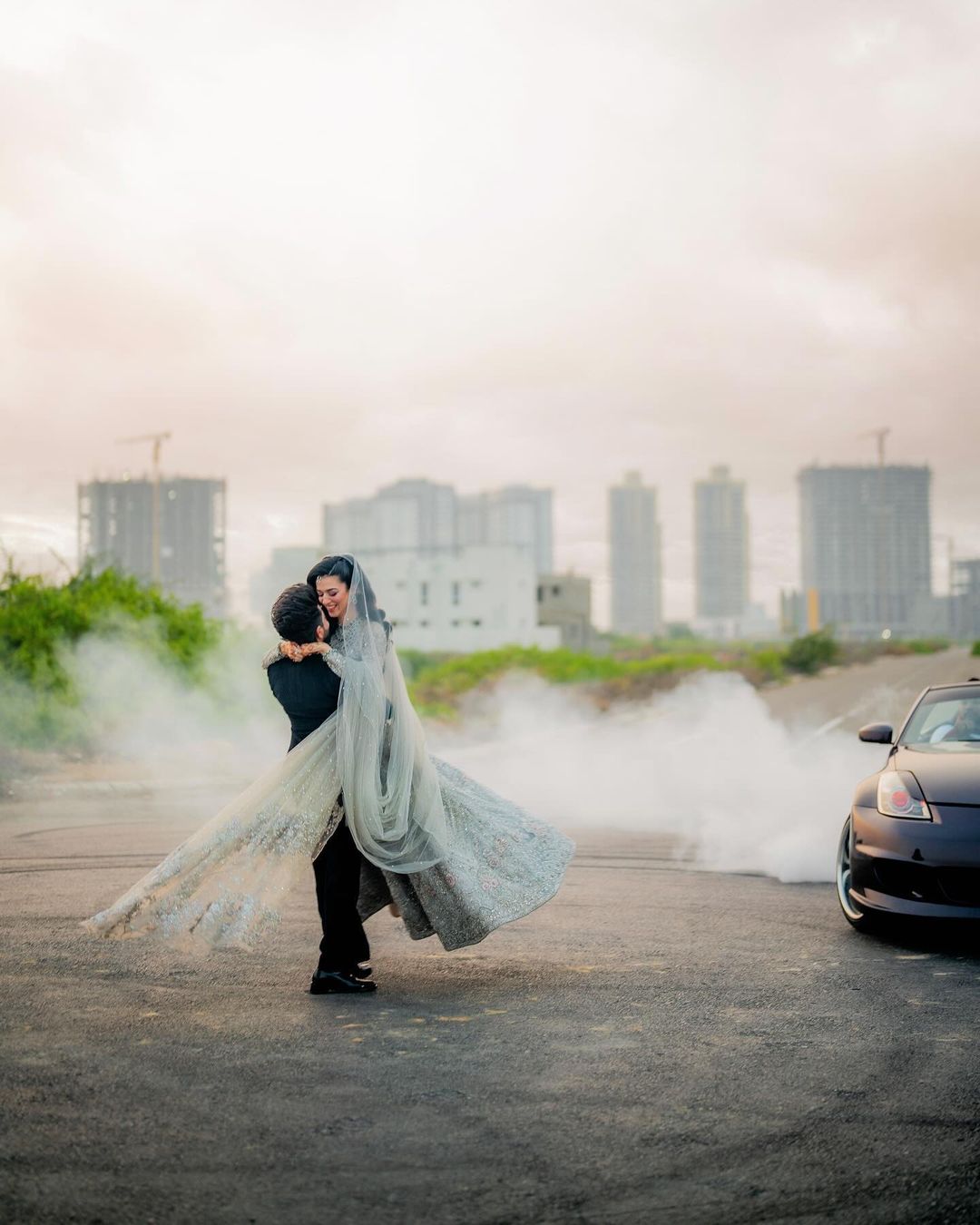 Zarnab Fatima-Laraib Khalid Sports Car Themed Walima Shoot | Reviewit.pk