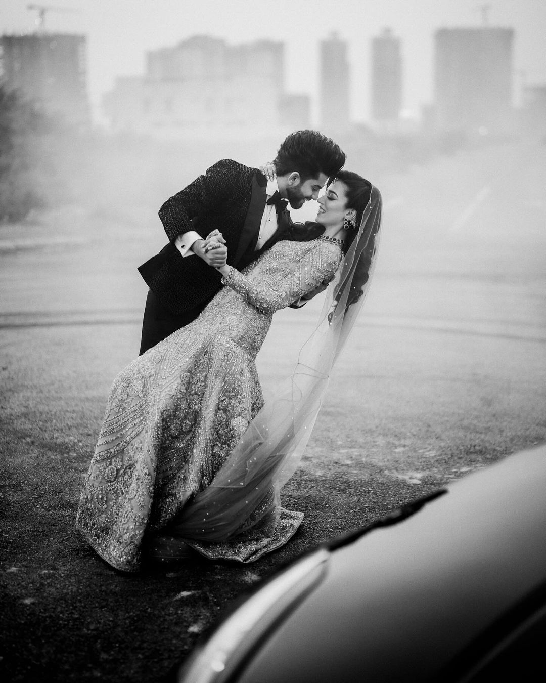 Zarnab Fatima-Laraib Khalid Sports Car Themed Walima Shoot | Reviewit.pk