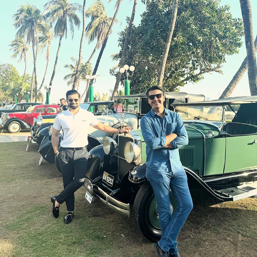 Muneeb Butt And Family At Ahsan Mohsin Ikram's Car Show | Reviewit.pk