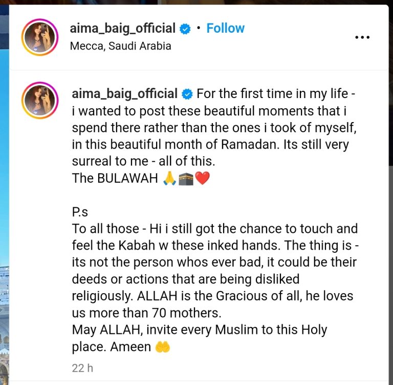 Aima Baig Taunts Netizens After Performing Umrah With Tattoos | Reviewit.pk