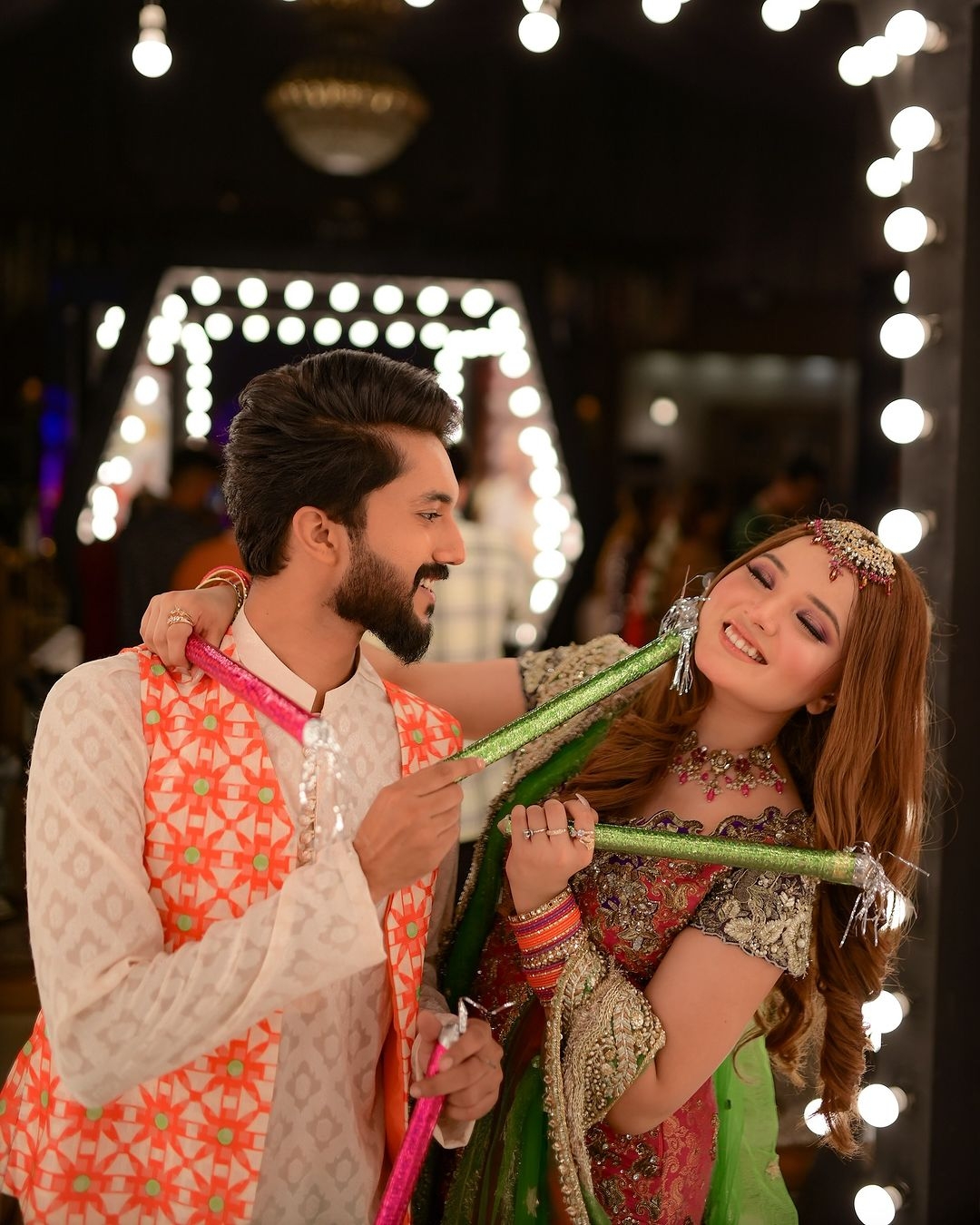 Rabeeca Khan & Hussain Tareen HD Pictures From Dandiya Night | Reviewit.pk