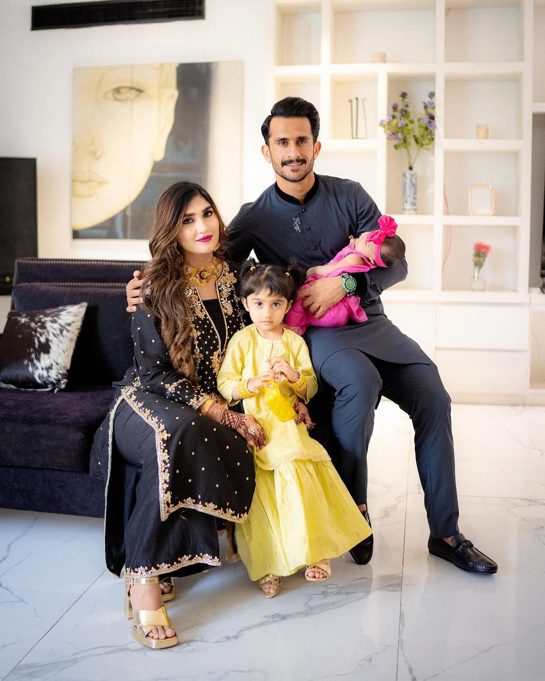 Hassan Ali's Adorable Family Pictures & Reel with Daughters | Reviewit.pk
