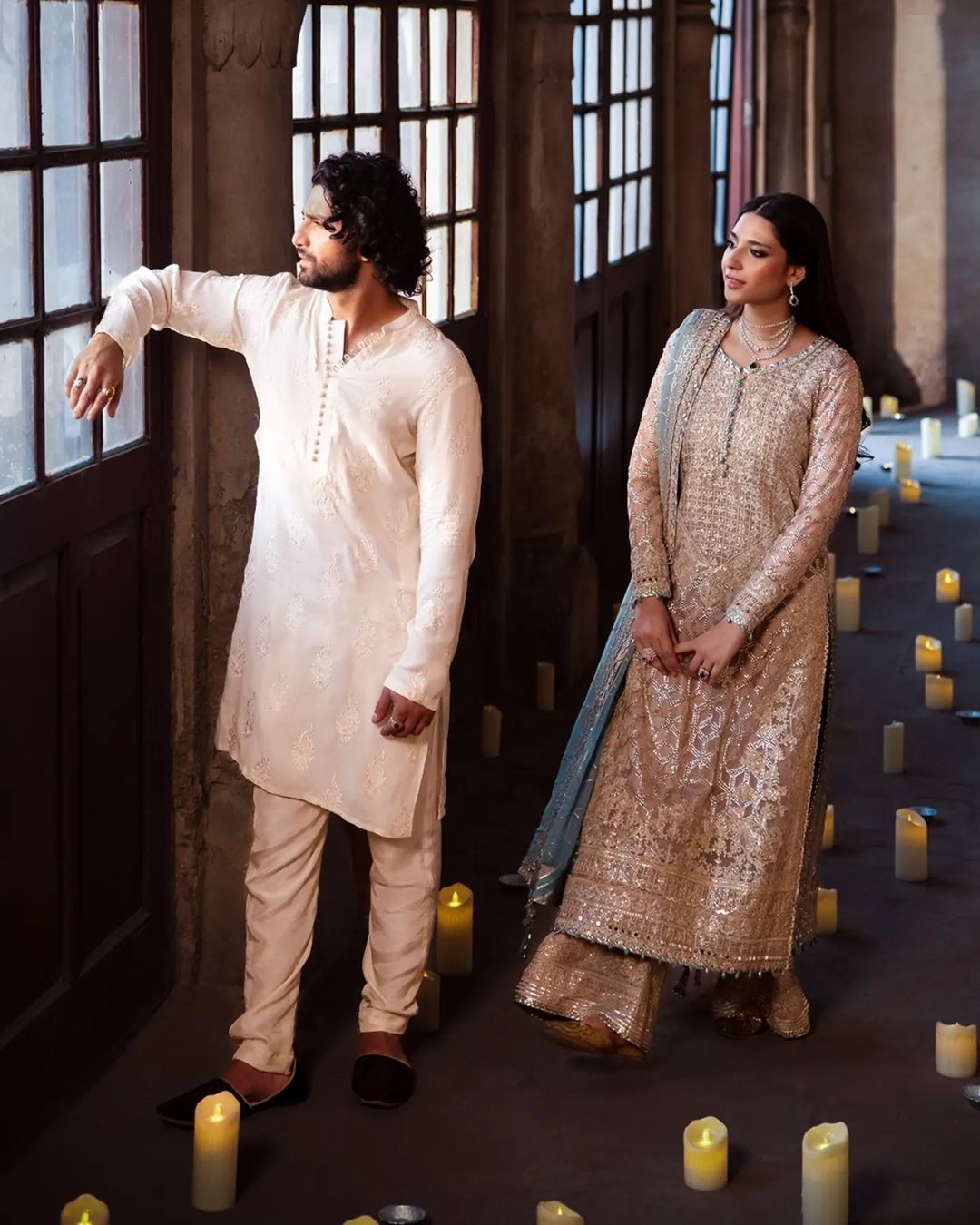 Ahad Raza Mir and Ramsha Khan Featured In Asim Jofa's Latest Collection ...