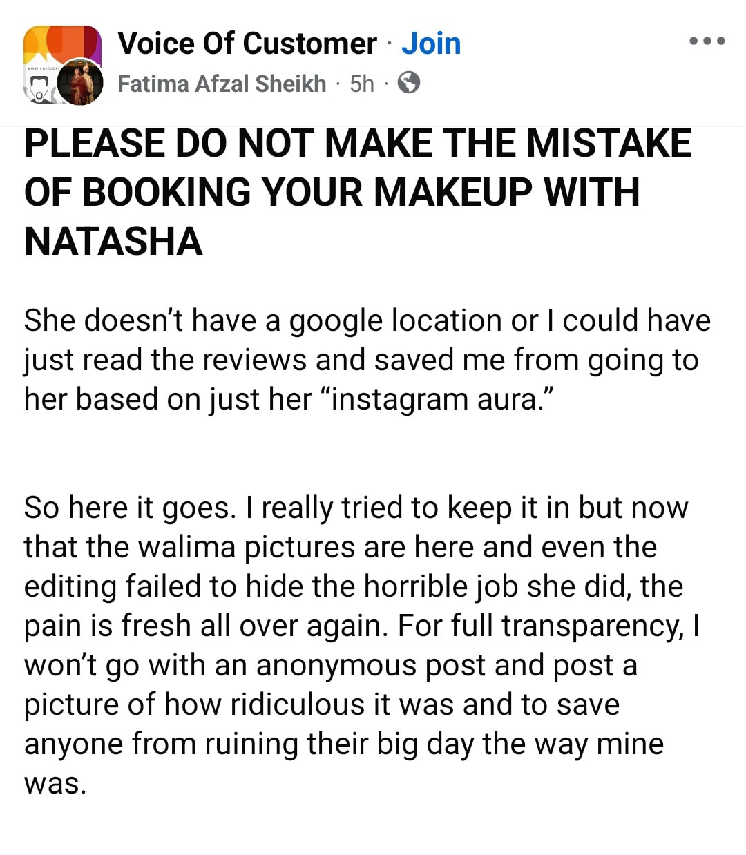 Bridal Client Exposes Natasha Lakhani of Natasha Salon | Reviewit.pk